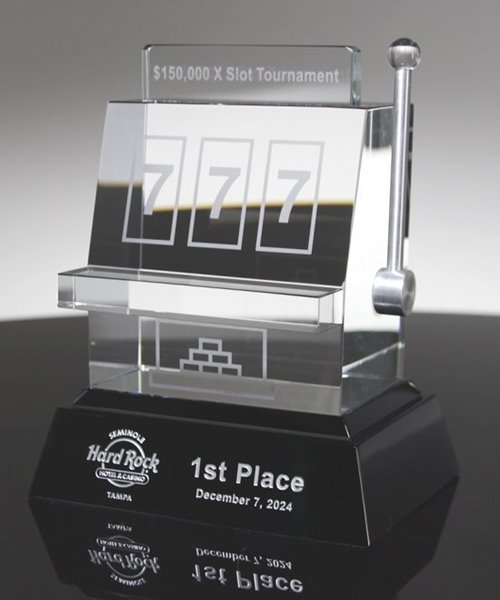 Casino Slot Machine Crystal Award | Jackpot Trophy | Edco Awards
