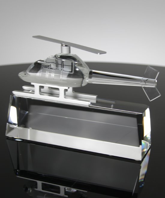Crystal Helicopter Trophy | Custom Helicopter Award | Edco Awards