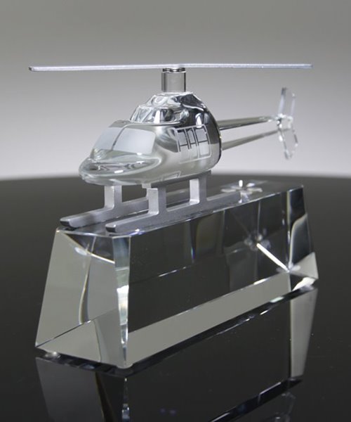 Crystal Helicopter Trophy | Custom Helicopter Award | Edco Awards