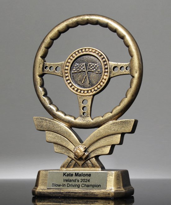Gold Racing Wheel Trophy | RF37 | Edco Awards