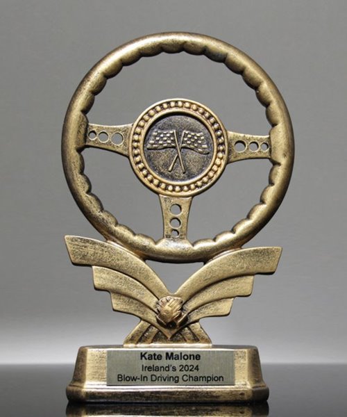 Gold Racing Wheel Trophy | Edco Awards