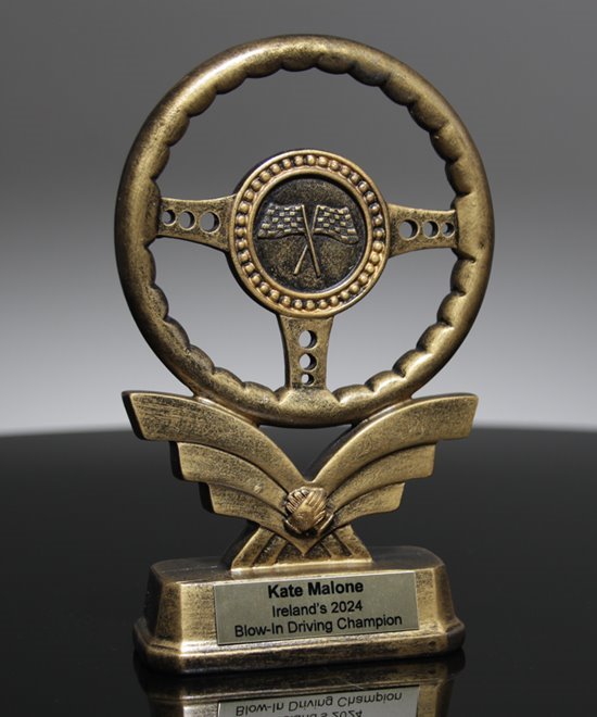 Gold Racing Wheel Trophy | RF37 | Edco Awards