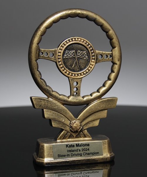 Gold Racing Wheel Trophy | Edco Awards