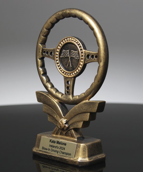 Gold Racing Wheel Trophy | Edco Awards