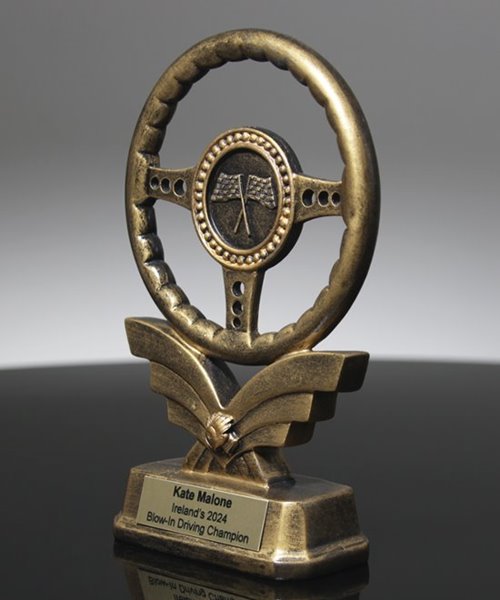 Gold Racing Wheel Trophy | RF37 | Edco Awards