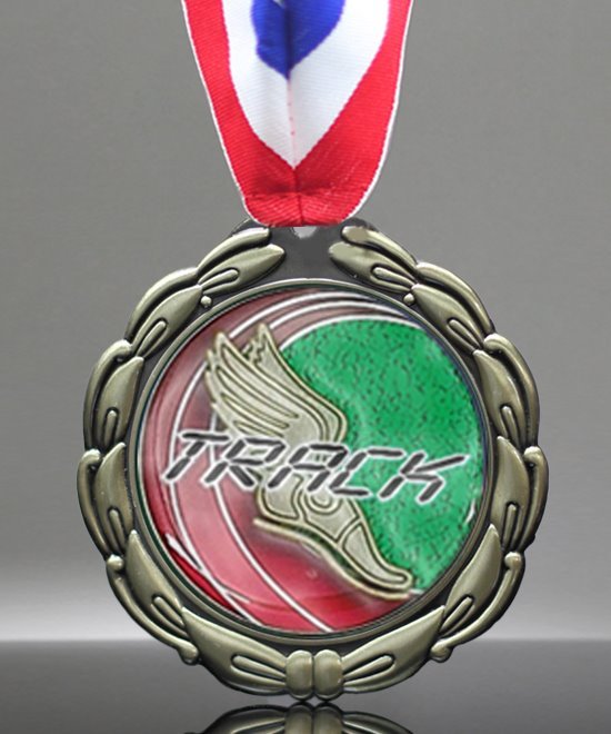 Track Epoxy Domed Medal | Edco Awards