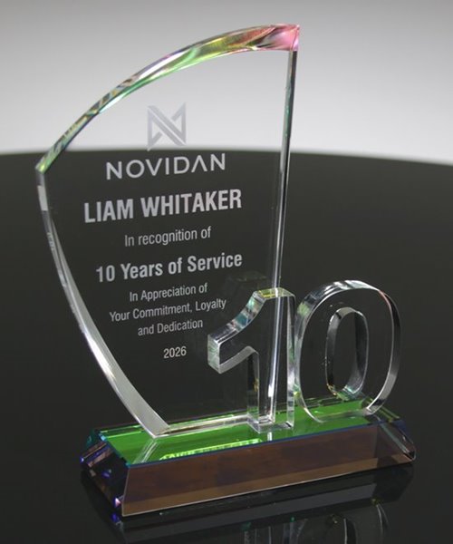 Crystal 10 Year Service Award | Spectral Milestone Series | Edco Awards