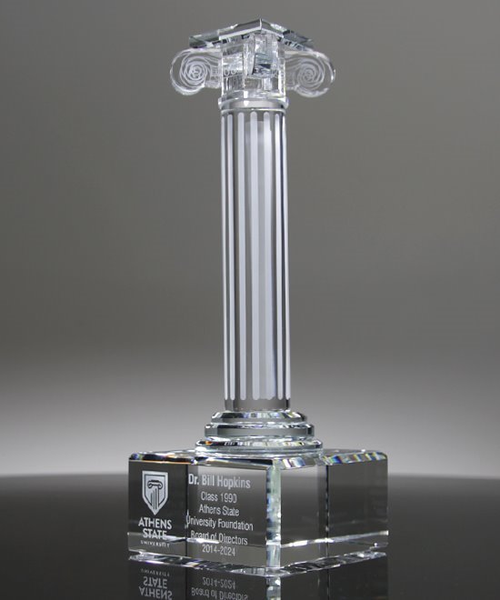 Iconic Column Crystal Award - Large Size | Edco Awards