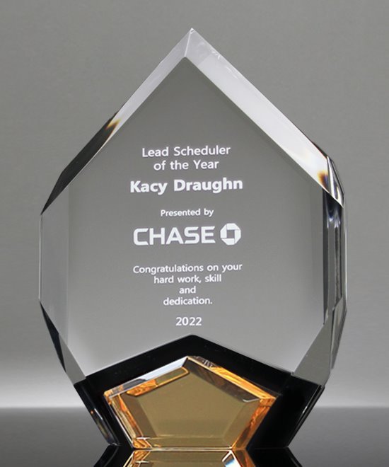 Ambient Gold Acrylic Diamond Trophy | Edco Awards