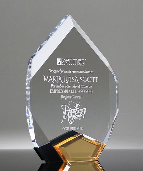 Ambient Gold Acrylic Diamond Trophy | Edco Awards