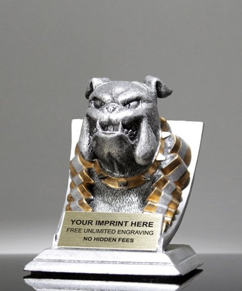 Spirit Bulldog Mascot Trophy Resin | Edco Awards