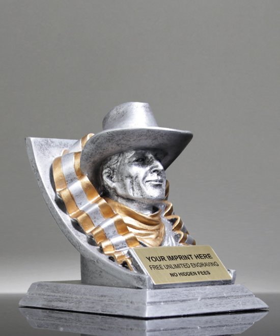 Spirit Cowboy Mascot Trophy Resin | Edco Awards
