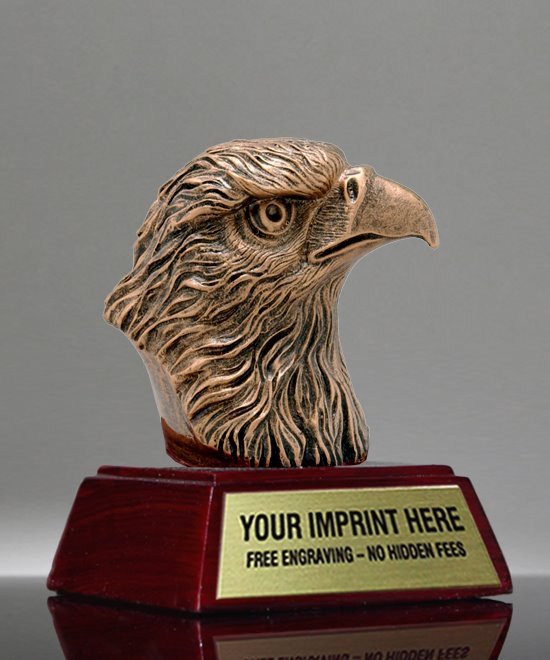 Gold Eagle Head Mascot Trophy | Edco Awards