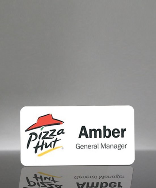 White Metal Name Badge with Color Imprint | Edco Awards