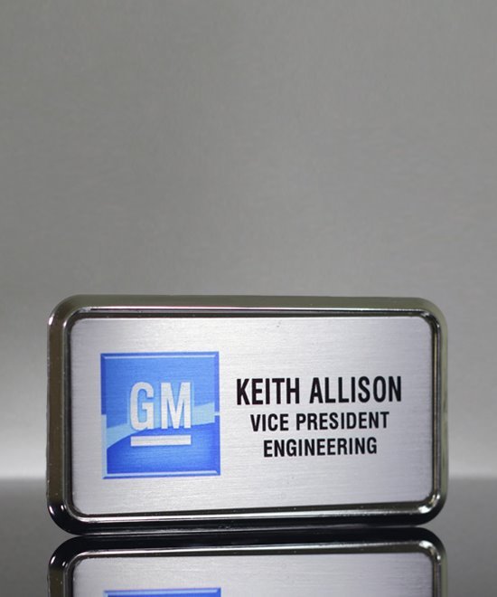 Silver Framed Name Badge | Edco Awards