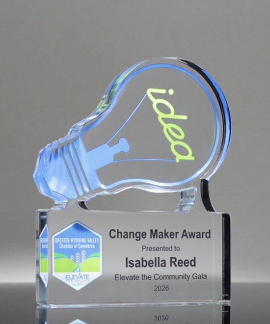 Idea Lightbulb Acrylic Award | Full Color Printed | Edco Awards