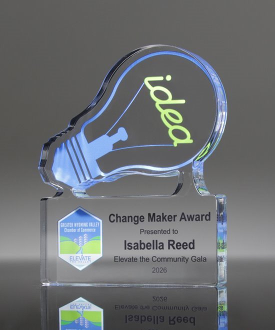 Idea Lightbulb Acrylic Award | Full Color Printed | Edco Awards
