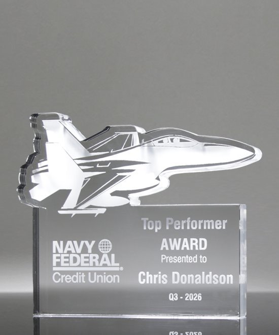 Acrylic F-16 Maverick Jet Award | Edco Awards