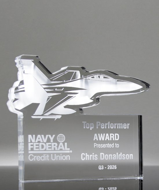 Acrylic F-16 Maverick Jet Award | Edco Awards