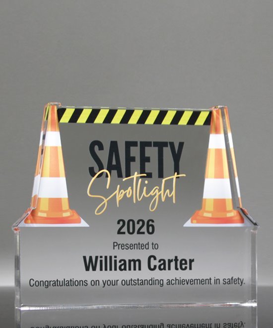 Acrylic Safety Cones Award | Safety Trophy | Edco Awards