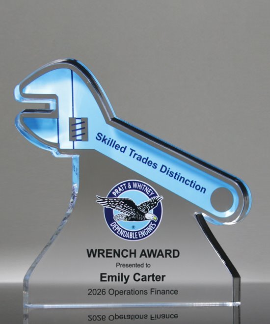 Master Wrench Acrylic Award | Mechanic Trophy | Edco Awards