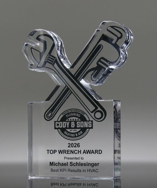 Acrylic Dual Wrench Trophy | Edco Awards