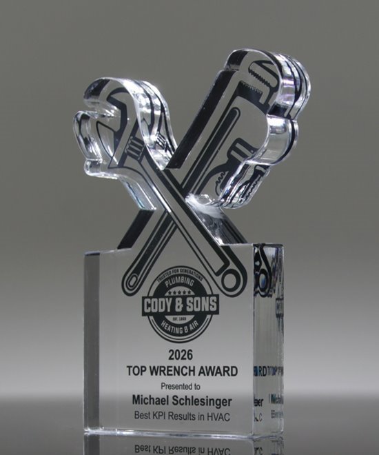 Acrylic Dual Wrench Trophy | Edco Awards