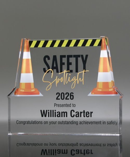Acrylic Safety Cones Award | Safety Trophy | Edco Awards