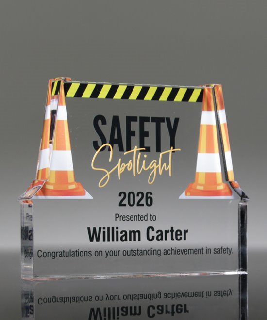 Acrylic Safety Cones Award | Safety Trophy | Edco Awards