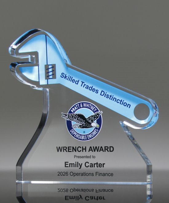 Master Wrench Acrylic Award | Mechanic Trophy | Edco Awards
