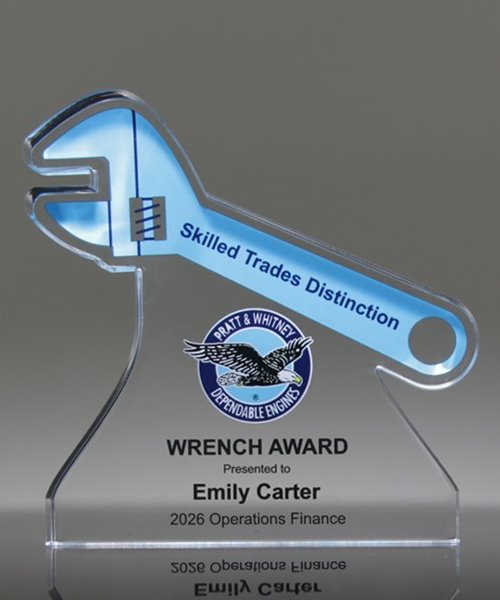 Master Wrench Acrylic Award | Mechanic Trophy | Edco Awards
