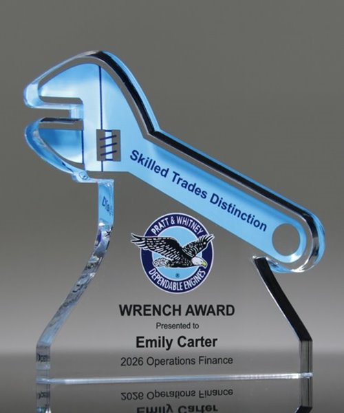 Master Wrench Acrylic Award | Mechanic Trophy | Edco Awards