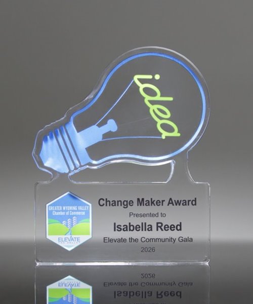 Idea Lightbulb Acrylic Award | Full Color Printed | Edco Awards