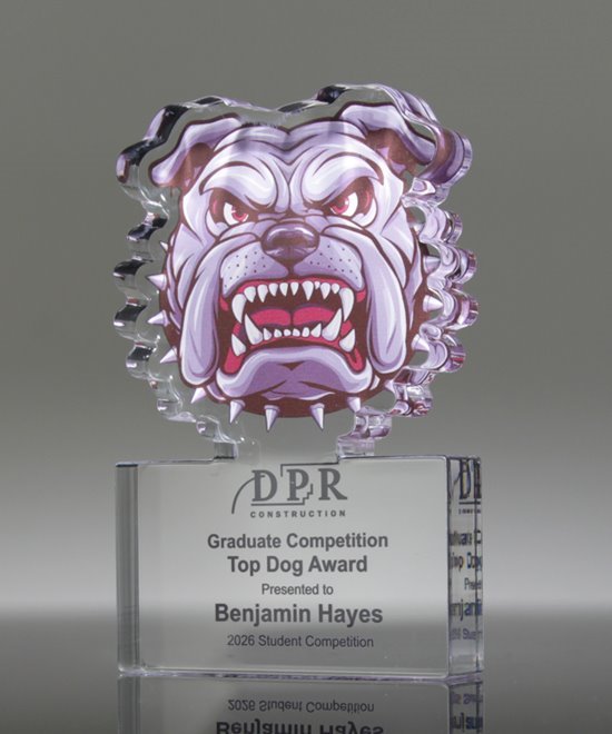 Acrylic Bulldog Paperweight Trophy | Edco Awards