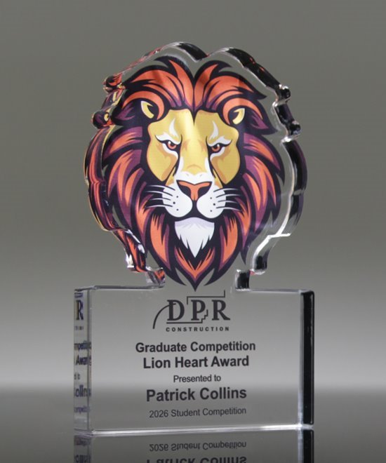Acrylic Lion Paperweight Trophy | Edco Awards