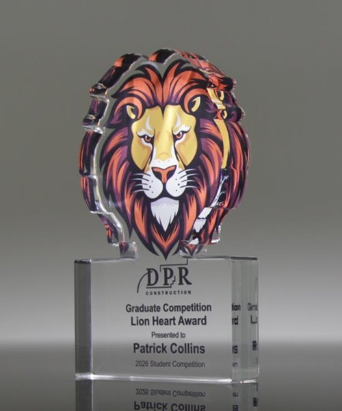 Acrylic Lion Paperweight Trophy | Edco Awards