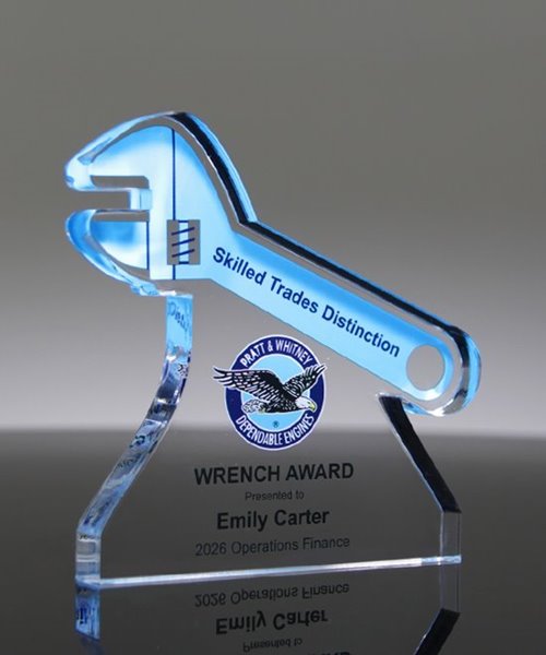 Master Wrench Acrylic Award | Mechanic Trophy | Edco Awards