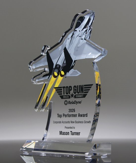 Acrylic F-15 Eagle Military Jet Trophy | Edco Awards