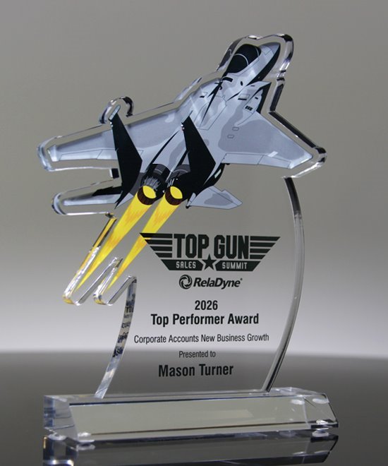 Acrylic F-15 Eagle Military Jet Trophy | Edco Awards