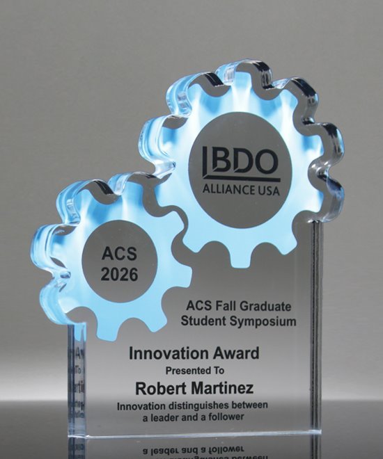 Connected Gears Acrylic Block Trophy | Edco Awards