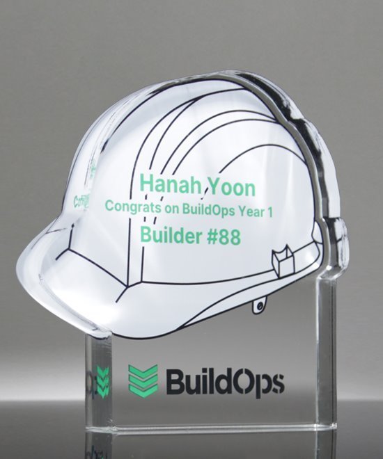 Custom Color Hard Hat Paperweight Award | Edco Awards