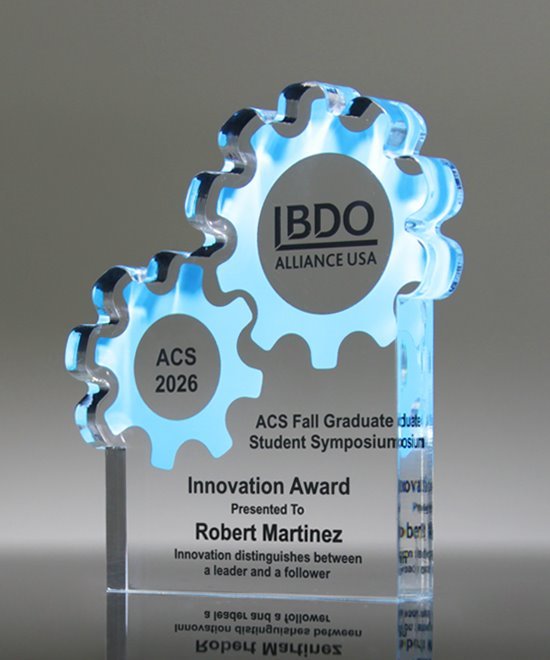 Connected Gears Acrylic Block Trophy | Edco Awards