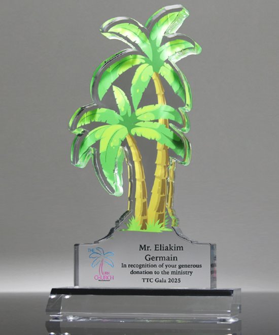 Acrylic Palm Tree Trophy | Edco Awards