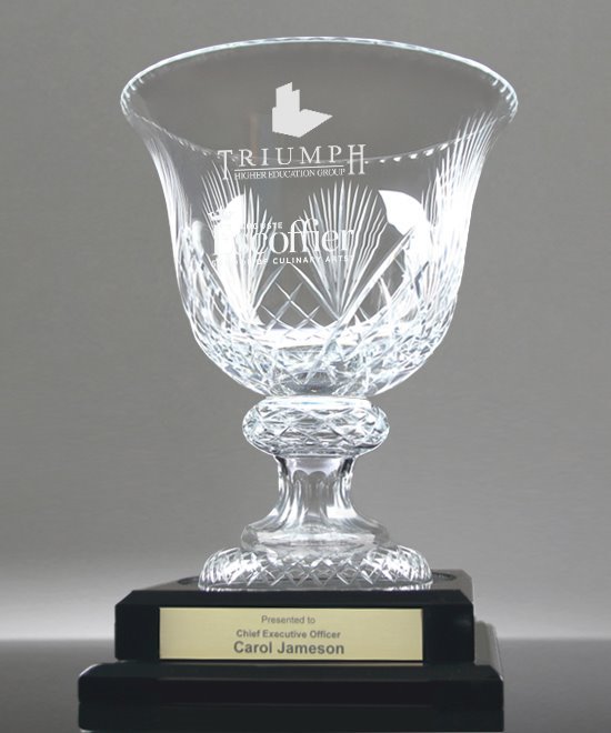 Durham Footed Bowl Cut-Crystal Trophy on Base | Edco Awards