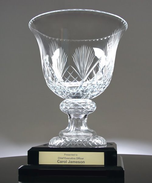 Durham Footed Bowl Cut-Crystal Trophy on Base | Edco Awards
