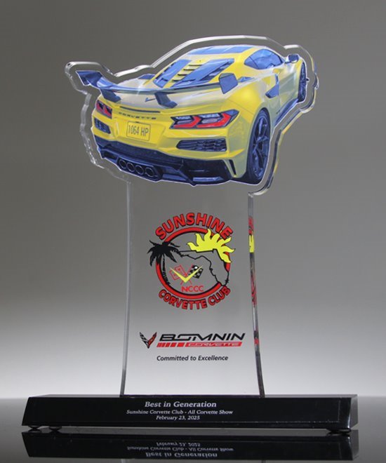 Acrylic Corvette Club Award | Corvette Trophy | Edco Awards