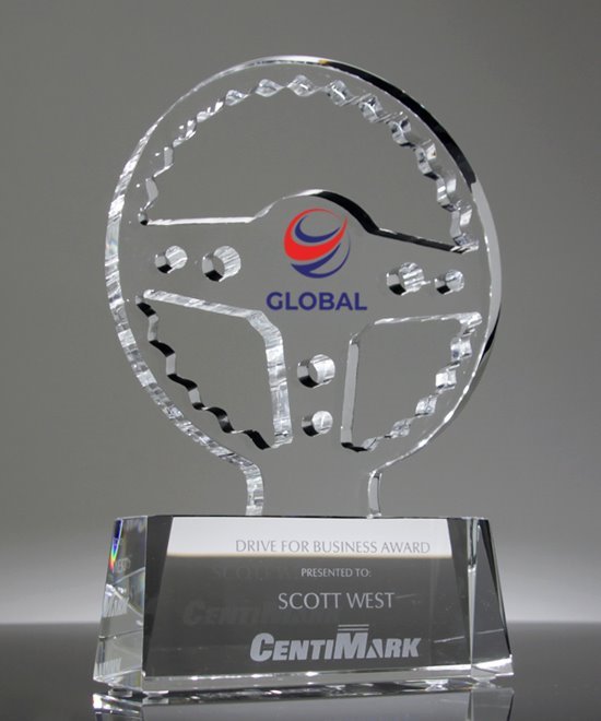 Crystal Steering Wheel Award | Racing Wheel Trophy | Edco Awards