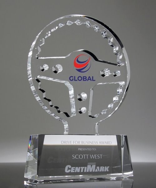 Crystal Steering Wheel Award | Racing Wheel Trophy | Edco Awards