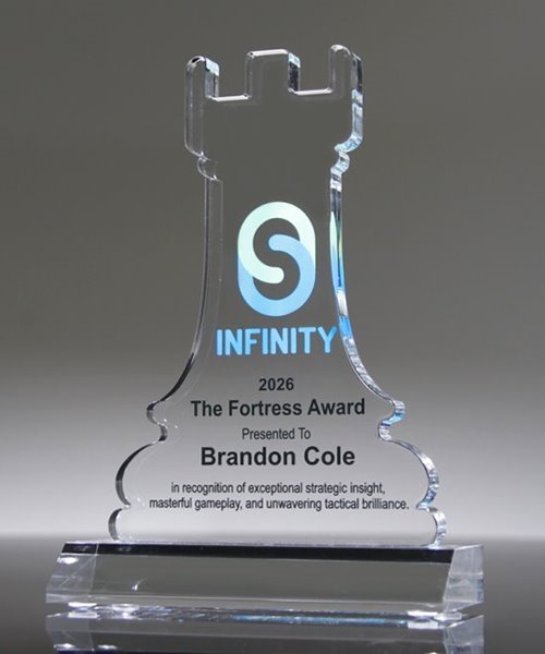 Acrylic Castle Trophy | Fortress Award | Edco Awards
