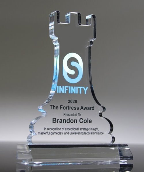 Acrylic Castle Trophy | Fortress Award | Edco Awards